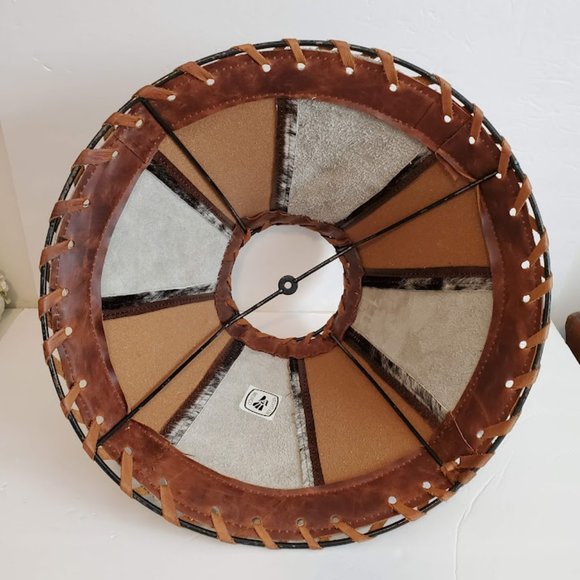 Handmade | Accents | Brown Leather And Cowhide Hand Laced Western ...